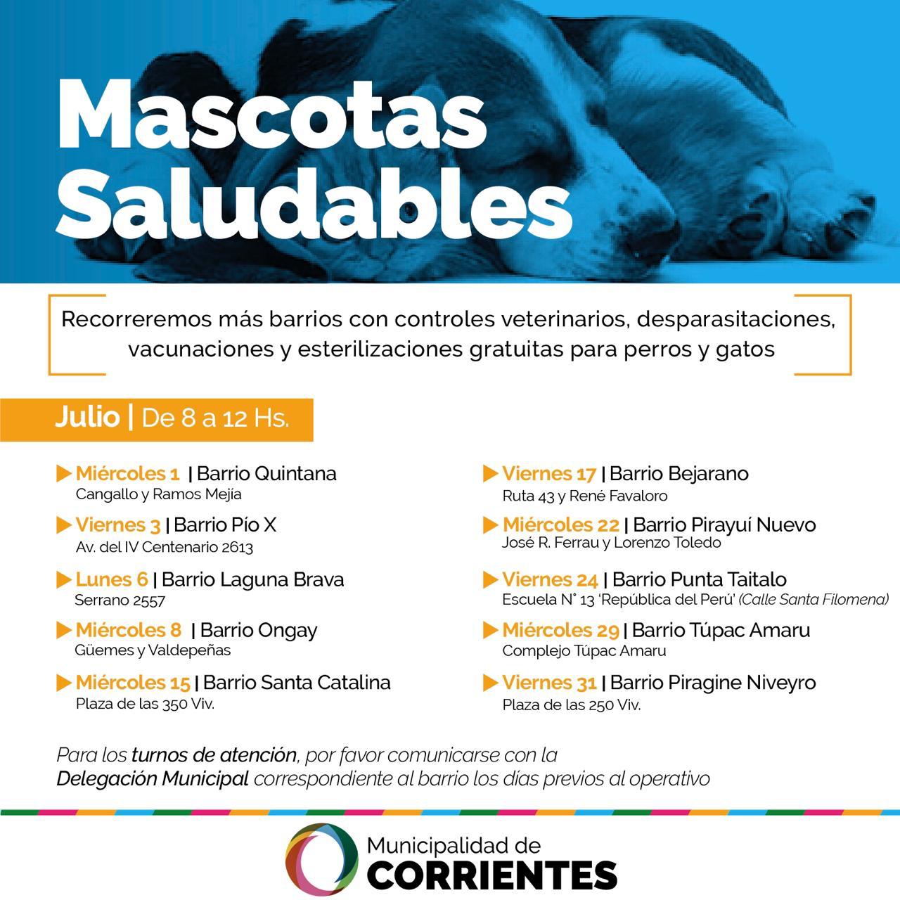 El programa Mascotas Saludables estará en los barrios Quintana y Pío X ...